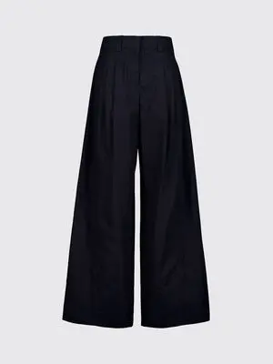 Givenchy High-waisted Wide-leg Cotton Pants With Pleats