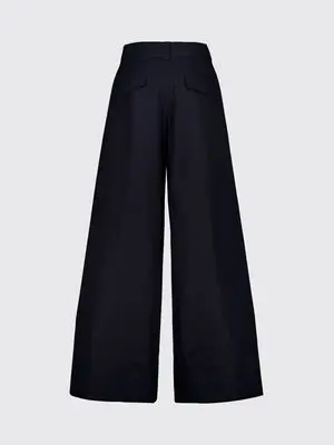 Givenchy High-waisted Wide-leg Cotton Pants With Pleats