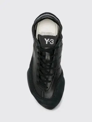 Y3 Tokyo Smooth Leather And Suede Sneakers With Printed Logo