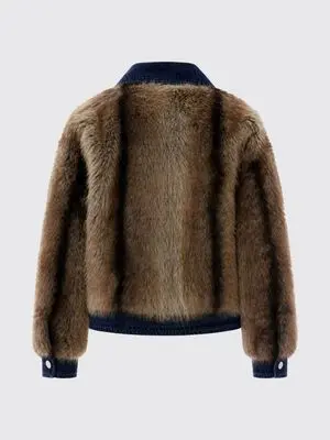 Liu Jo Cropped Faux Fur Bomber Jacket With Classic Collar