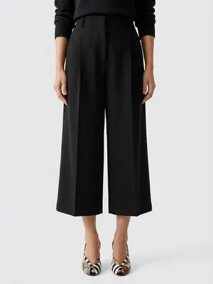 Jacquemus Miami High-waisted Cropped Wide-leg Pants In Linen Blend