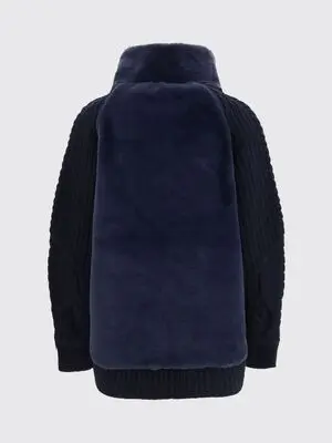 Herno Merino Wool Cardigan With Faux Fur Collar