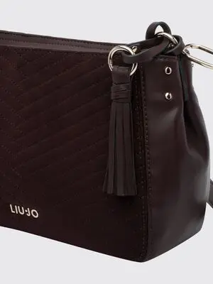 Liu Jo Suede-effect Faux Leather Crossbody Bag With Chevron Pattern - Red