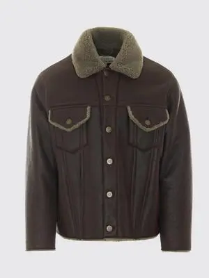 MAISON MARGIELA Lambskin Leather Jacket With Fur Collar And Four Stitches Logo
