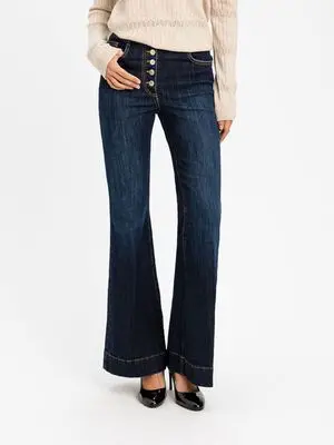 TWINSET High-waisted Flared Jeans In Stretch Cotton