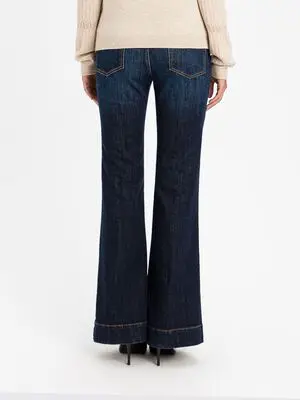 TWINSET High-waisted Flared Jeans In Stretch Cotton