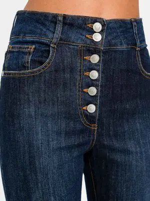 TWINSET High-waisted Flared Jeans In Stretch Cotton