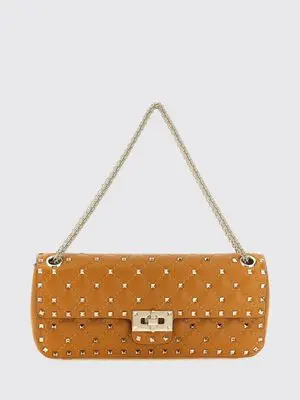 Valentino Garavani Rockstud Spike Quilted Leather Shoulder Bag With Studs - Orange