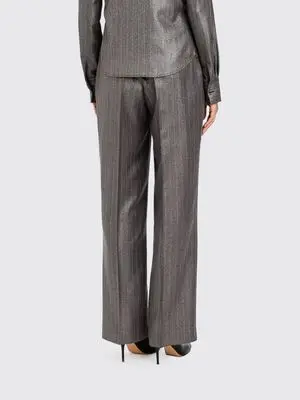 TWINSET Pleated Pinstripe Wide-leg Trousers With A Tailored Cut