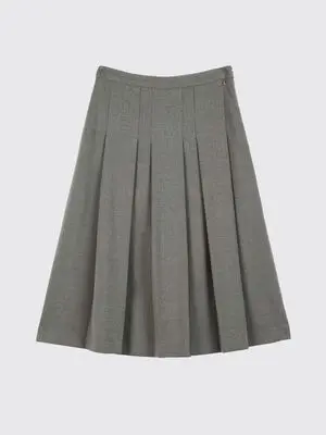 TWINSET High-waisted Pleated Midi Skirt In Viscose Blend