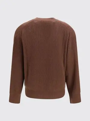 Brunello Cucinelli V-neck Cashmere Blend Sweater With Dropped Shoulders