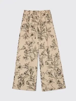 TWINSET Floral Print Stretch-cotton Wide-leg Pants