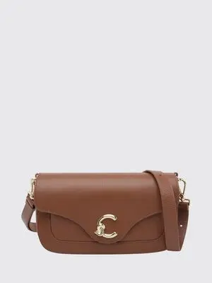 COCCINELLE C-me Pebbled Leather Crossbody Bag With Flap - Brown