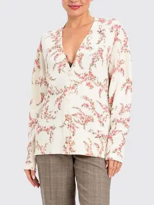 TWINSET Relaxed Fit Floral Print Wool Blend Cardigan - Multicolor
