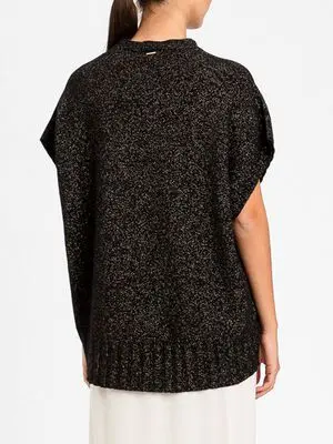 TWINSET Short-sleeved Sweater In Wool And Cashmere Blend With Lurex