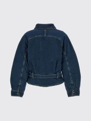 LEVI'S Cropped Biker Jacket In Cotton Denim With Relaxed Fit And Offset Zip