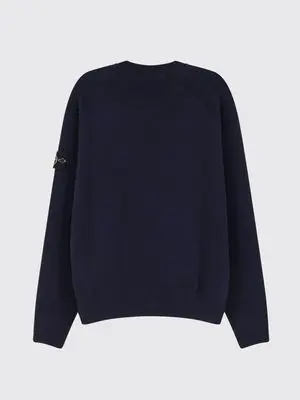 Stone Island Compass Logo Wool Blend Crewneck Sweater - Blue