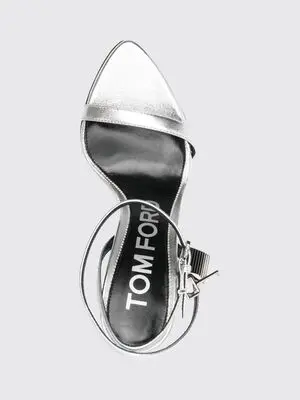 TOM FORD Padlock High-heel Laminated Nappa Sandals