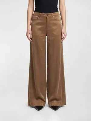 Pinko Porta Viscose Blend Flared Pants With Love Birds Logo