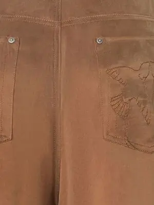 Pinko Porta Viscose Blend Flared Pants With Love Birds Logo