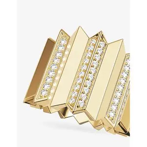 APM MONACO Up And Down 18ct -gold Plated Alloy And Cubic Zirconia Ring