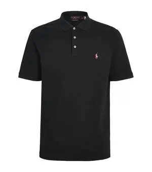 Polo Ralph Lauren Stretch-cotton Pink Pony Polo Shirt - Black