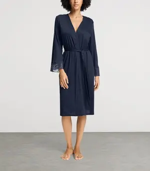 Hanro Modal Lace-trim Robe