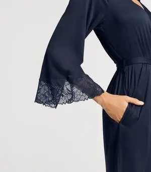 Hanro Modal Lace-trim Robe