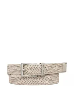 Armani Exchange Braided Buckle Belt - Neutrals