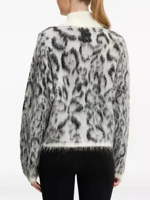 SPORTALM Trenton Leopard-print Zip-up Cardigan