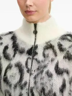 SPORTALM Trenton Leopard-print Zip-up Cardigan