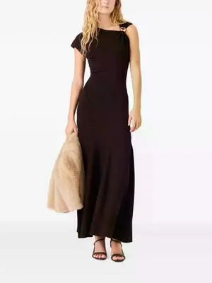 Maje Heart-buckle Flared Knitted Dress