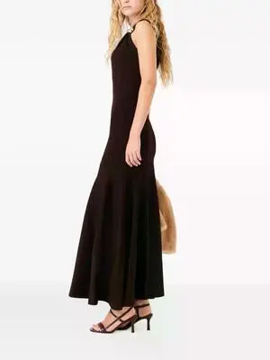 Maje Heart-buckle Flared Knitted Dress