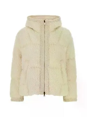 Moncler Cristallin Logo-patch Down Jacket - Neutrals