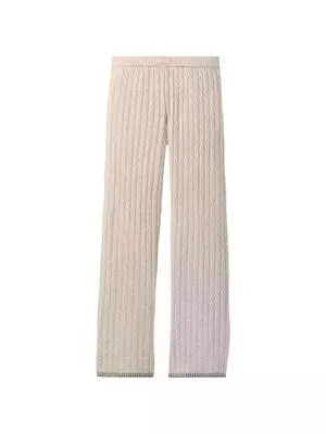 UGG Rylynn Cable-knit Straight-leg Trousers - Neutrals