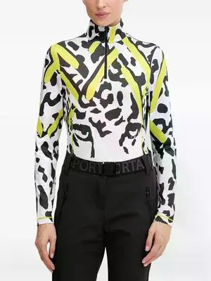 SPORTALM Animal-print Zip-up Top