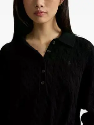 Polo Ralph Lauren Cable-knit Polo Sweater - Black