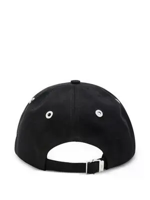 AMI Paris Cotton Cap With De Coeur - Black
