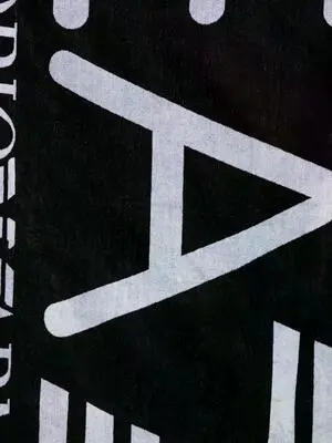 Emporio Armani Intarsia-logo Beach Towel - Blue