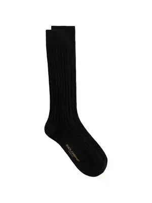 Dolce & Gabbana Ribbed Socks - Black