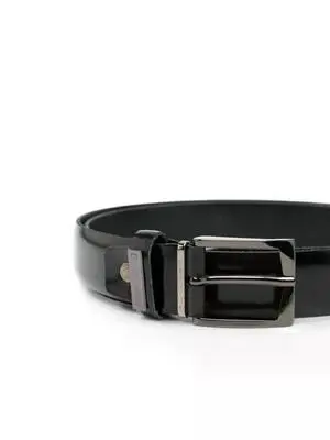 CARLO PIGNATELLI Logo-plaque Leather Belt