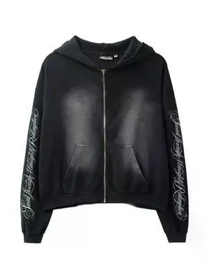 HELLSTAR Graphic-print Zip-up Hoodie - Black