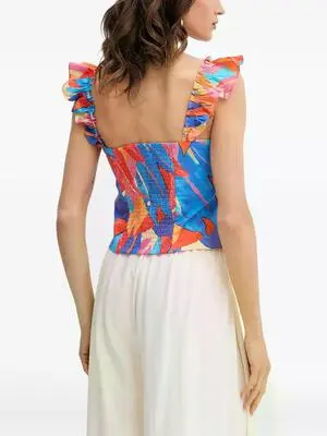 MORGAN Ruffled Printed Blouse