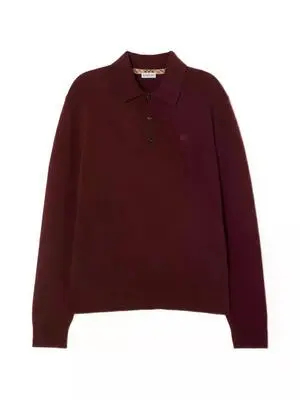 Burberry Long-sleeve Cashmere-blend Polo Shirt - Red