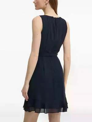 MORGAN Ruffled-hem V-neck Mini Dress