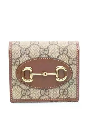 Gucci 2010s Horsebit Gg Supreme Wallet - Neutrals
