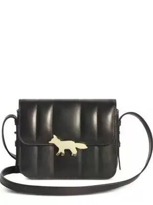 Maison Kitsuné Quilted Fox Shoulder Bag - Black