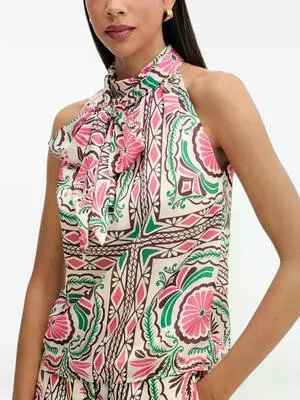 MORGAN Floral-print Pussy-bow Blouse