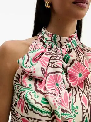 MORGAN Floral-print Pussy-bow Blouse