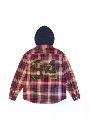 Supreme Appliqué Hooded Flannel Shirt